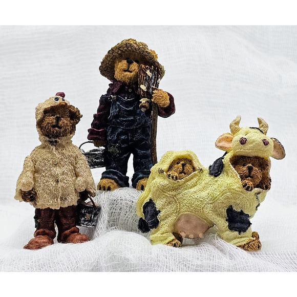 Boyds Bears | Accents | Boyds Bearstone Neville Farmer Rufusdufus Cow ...